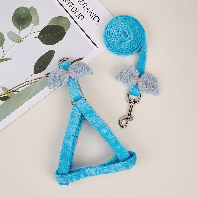 Cute Dog Leash Angel Wings Vest Harness Teddy Anti-Bite Dog Leash ...