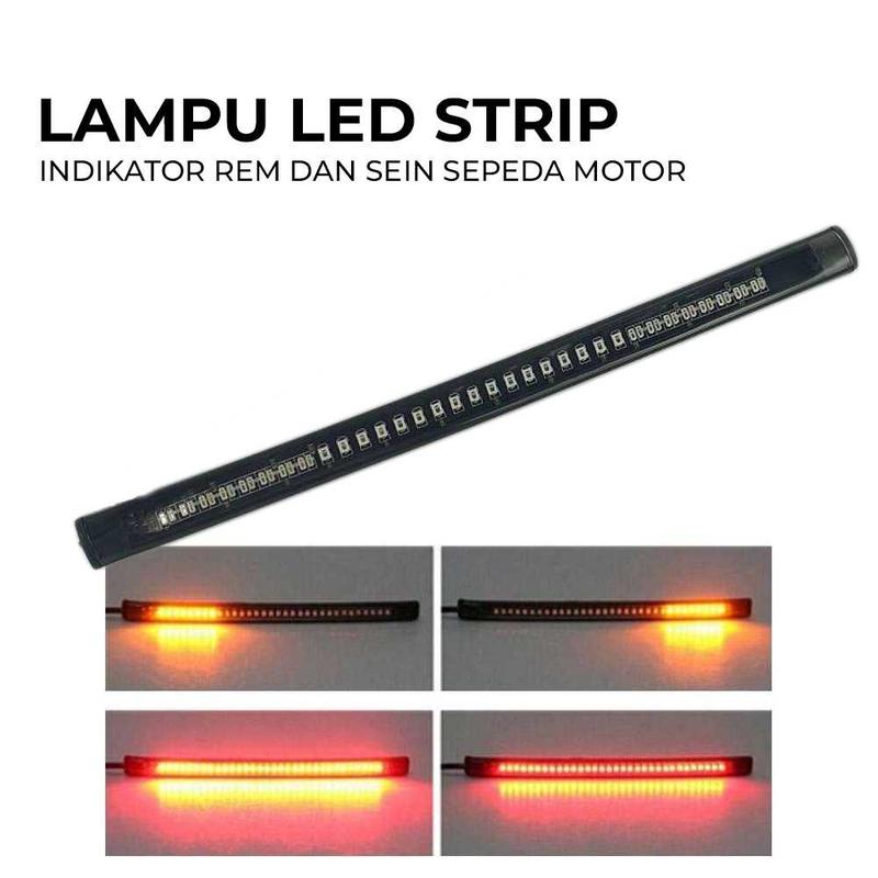 Lampu Rem dan Sein Motor LED Strip Flexible 2in1 Color 12V 190mm - Shop ...