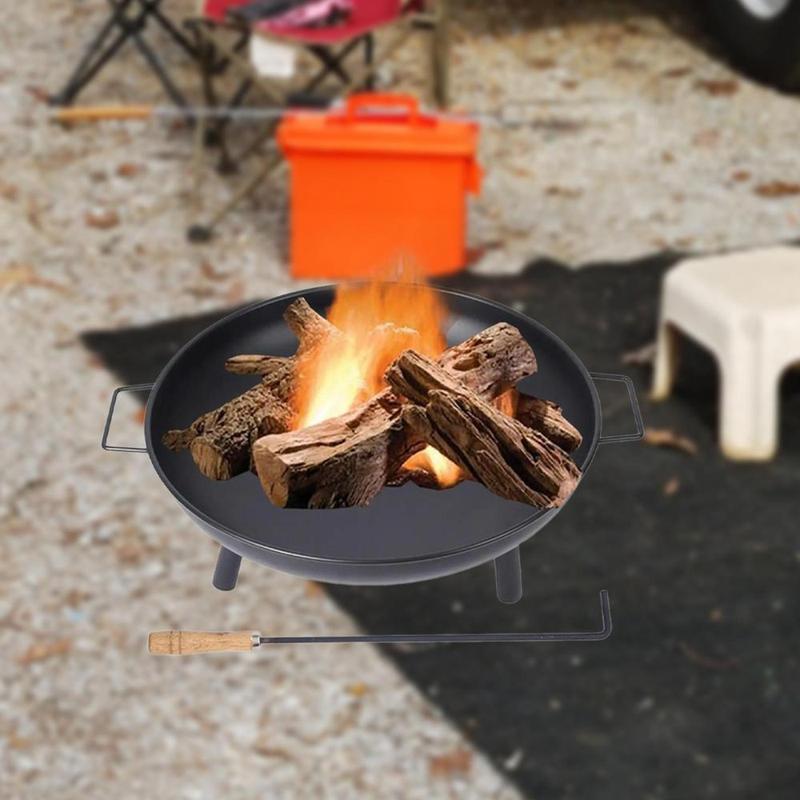 Firepit with Campfire Poker Round Campfire Rack for Picnic Outdoor ...