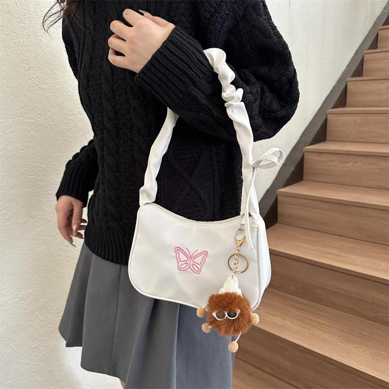 Beg Bahu, Gaya Y2K, dengan Sulaman Ikatan Simpul dan Rama-rama ...