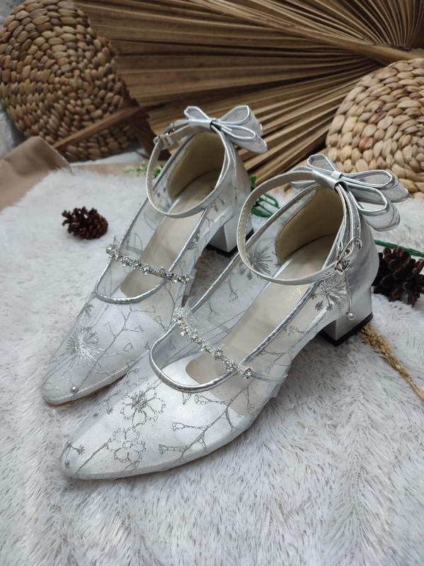 sepatu wedding wanita clea silver 5cm hak tahu Heels Shoes Pesta - Shop ...