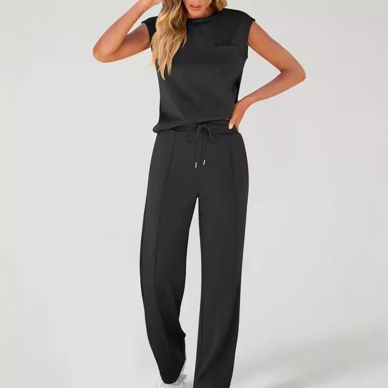 2025 Autumn Winter New Sleeveless Casual High Elastic Loose Trousers ...
