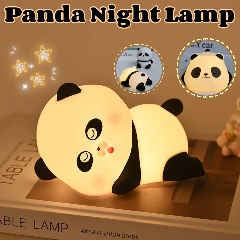 Cartoon Panda Night Lamp Bedroom Lamp Desktop Ornament Birthday ...