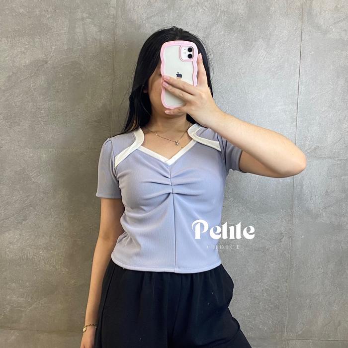 Promo Petitechoice | CILLA Top - Korean Slim-Fit Button-knit Pearl Slim ...
