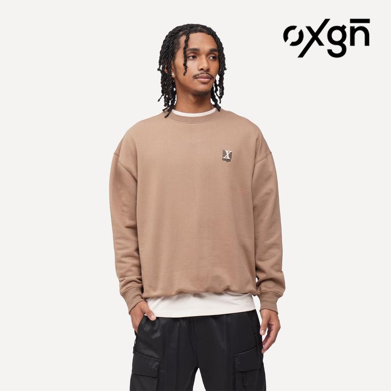 OXGN Logo Graphic Pullover For Men (Mocha/Tan) - TikTok Shop Philippines