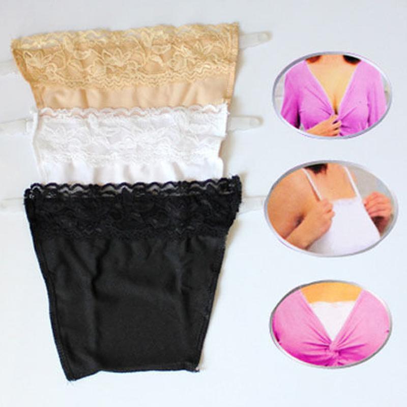 Women Lace Camisole Clip-on Mock, Snappy Bra Insert Overlay Modesty ...