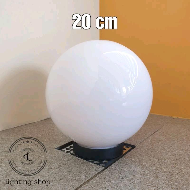 Kap Lampu Taman outdoor bulat putih meval 20cm / 25cm - Shop | Tokopedia