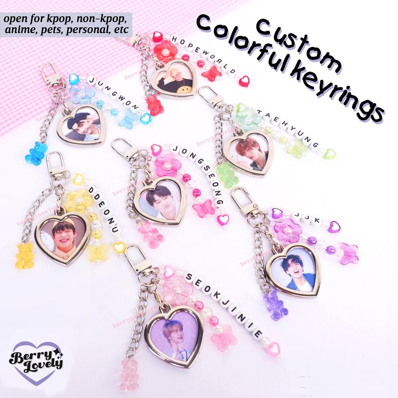 Customized Personalized Colorful Heart Frame Keyrings Keychains ...