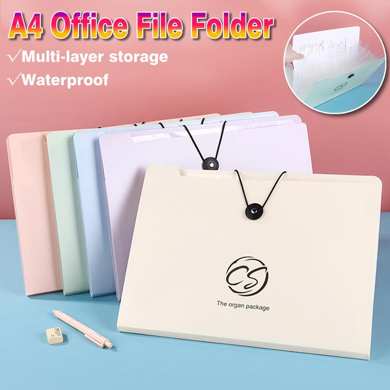 A4 File Folder For Document 5/8 Pockets Organ Bag With Clasp - TikTok ...