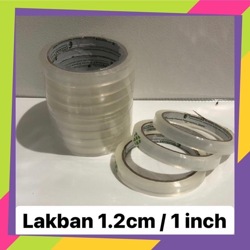 Lakban / Isolasi Opp Bening 1/2 inch (12mm / 1.2cm) Solasi Selotip ...