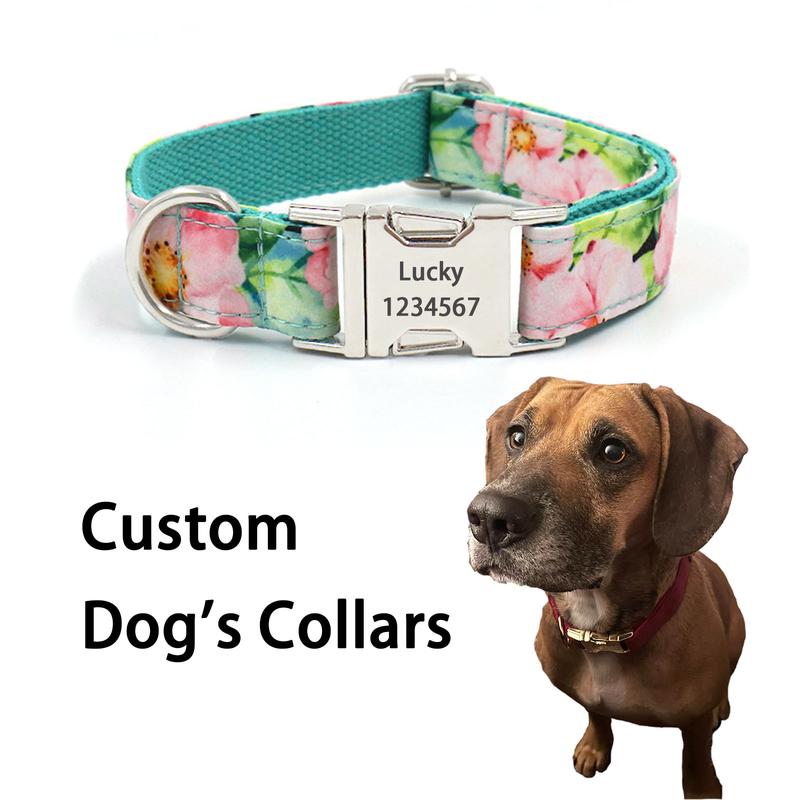 Customized Dog Collars with Metal Buckle, Custom Pet Name Phone ...