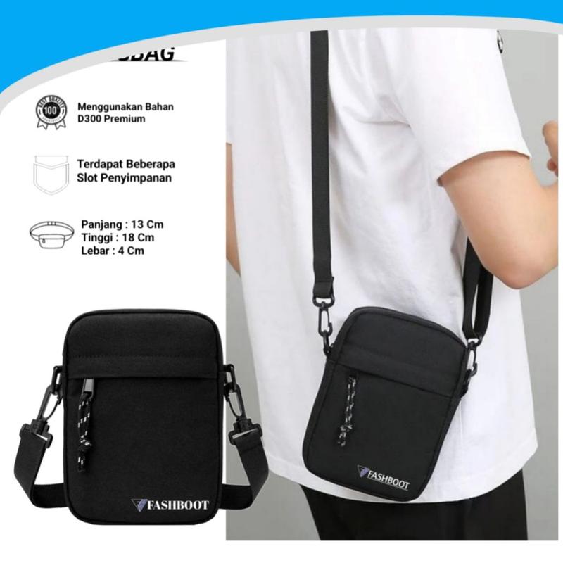 Tas Selempang Original Termurah Korea Fashion Simpel Pria Hitam Eliout ...