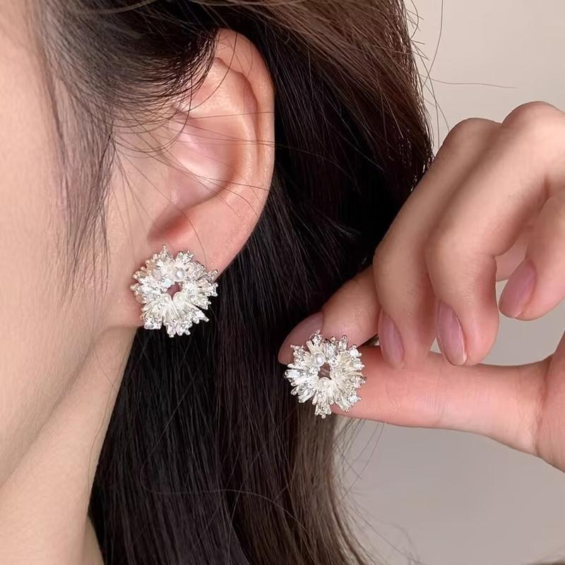 Anting-anting Mutiara Geometrik Bunga Matahari, Kancing Elegan ...