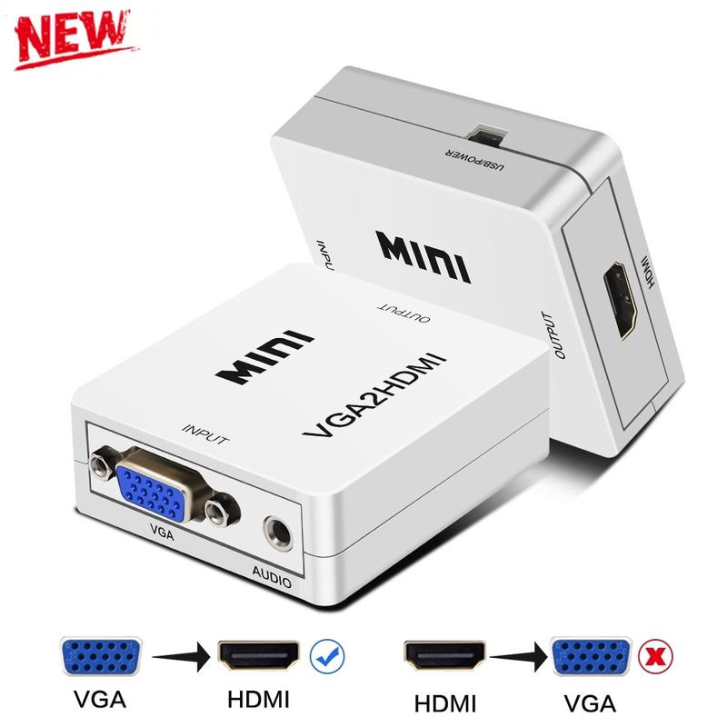 Penukar VGA ke HDMI, Saiz Mini, VGA2HDMI, Penyambung Penyesuai - TikTok ...