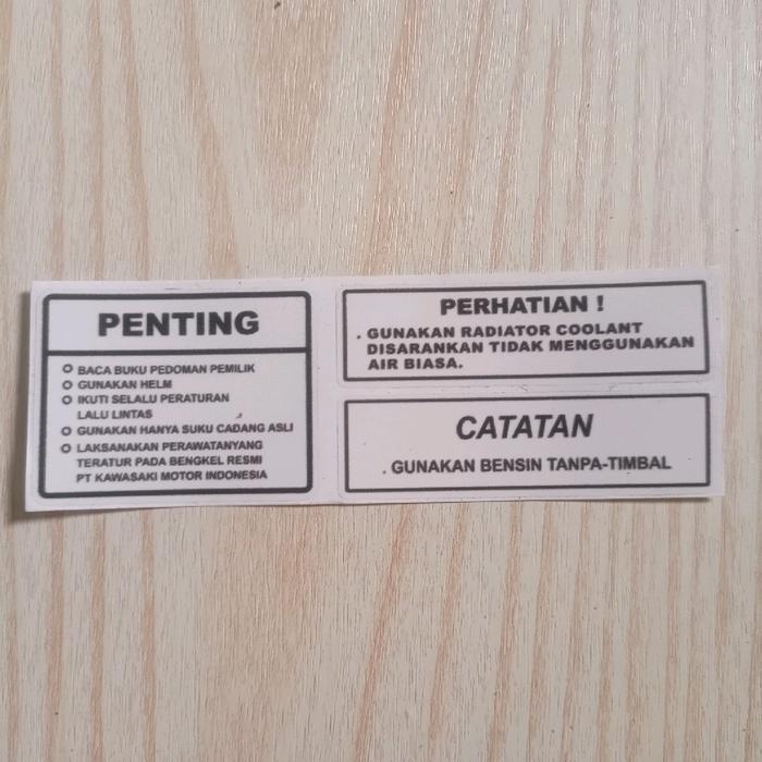 Jual Sticker warning peringatan informasi penting OK Yamaha Honda ...
