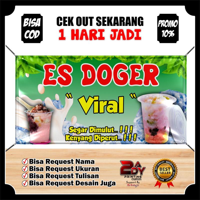Spanduk Es Doger yang lagi viral / banner minuman es doger berkualitas ...