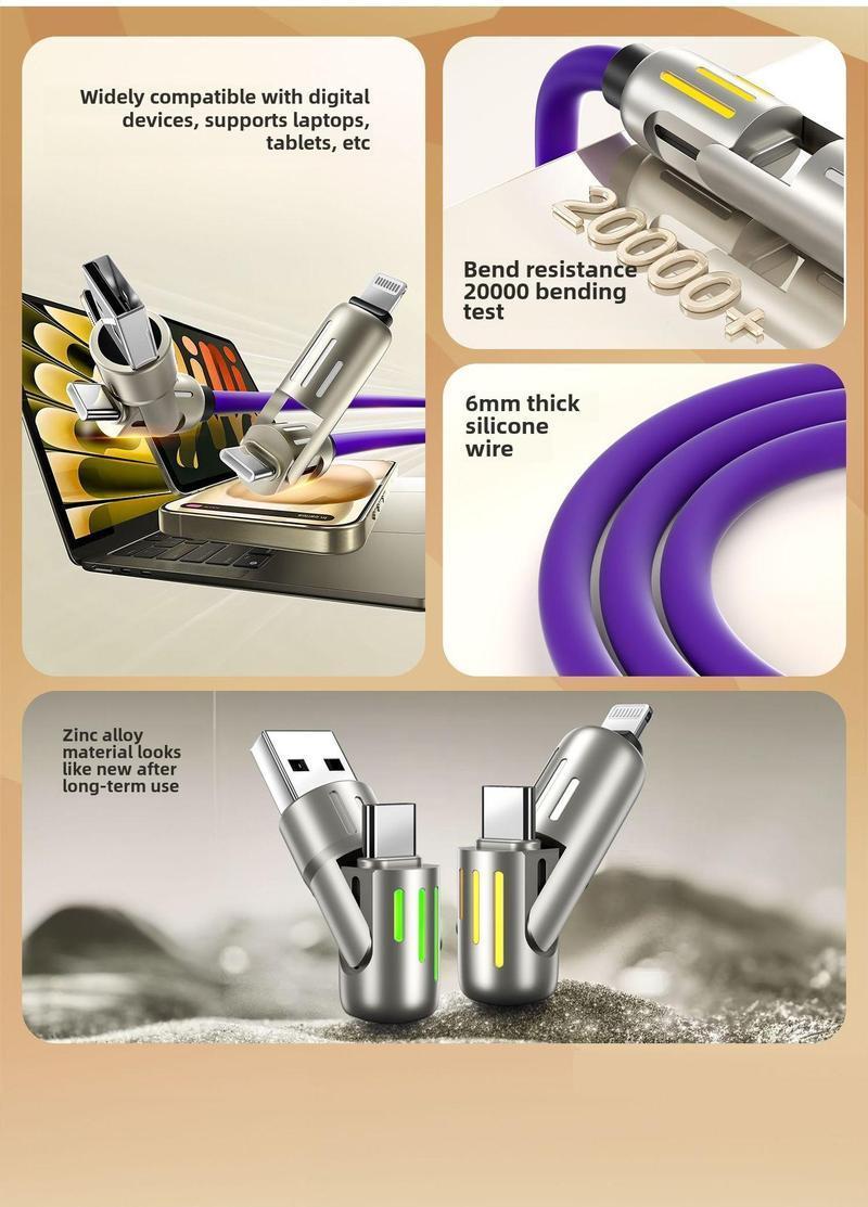 Kabel Data 4-in-1 Type-C 240W Fast Charging – Paduan Aluminium ...