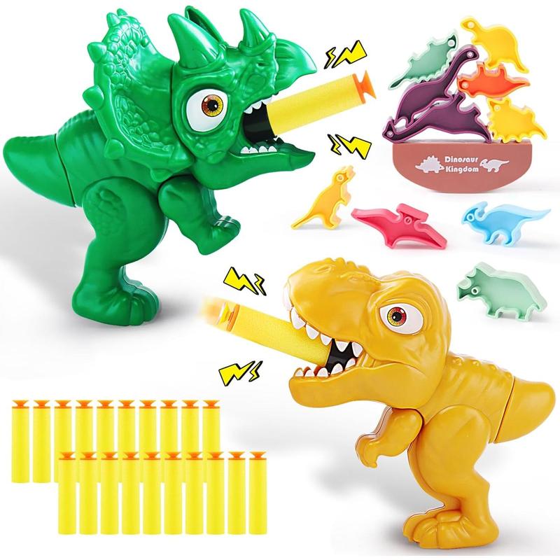 2 Pack Shooting Games Dinosaur Gun Toys for Age 3-5,6,7,8 Child ...