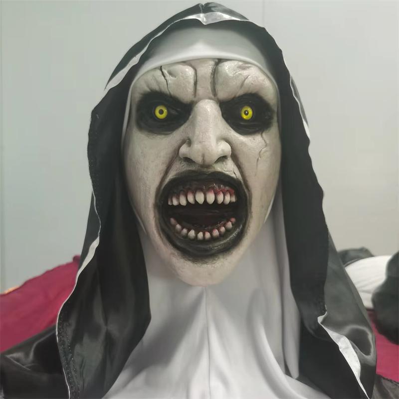 Horror Scary The Nun Latex Mask With Turban Valak Cosplay Halloween ...
