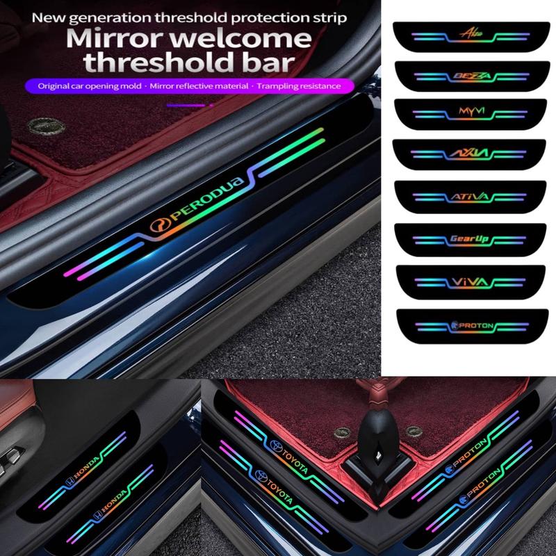 Colorful Reflective Laser Car Door Sill Strip Protector Stickers ...