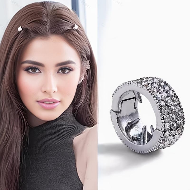Elegant Vintage-Inspired Round Rhinestone Metal Hair Clip - Zinc ...