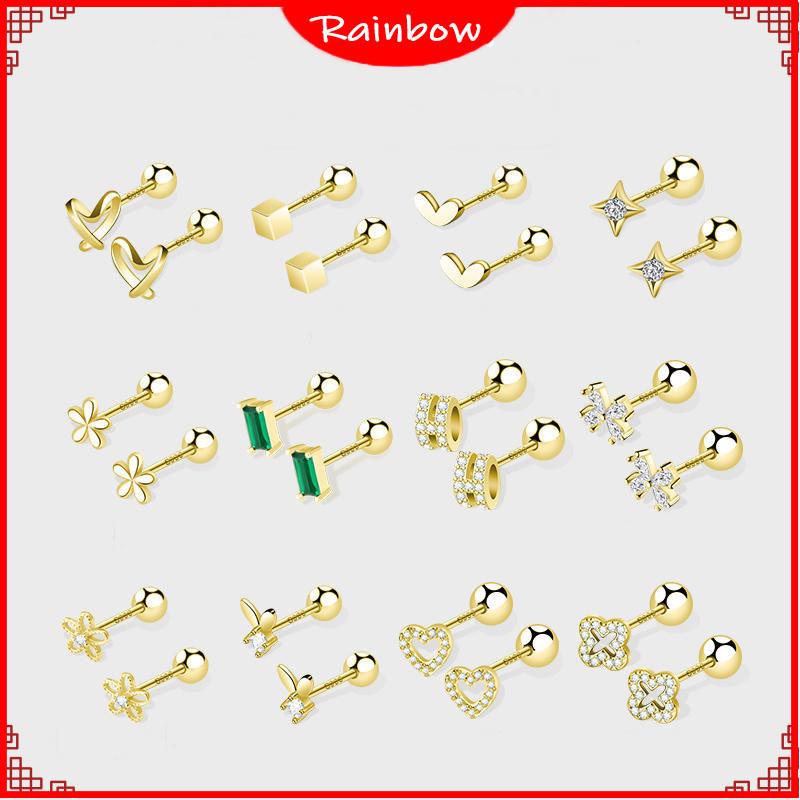 Anting-anting Stud, Gancu Skru Mudah, Anting-anting Mini, Aksesori ...