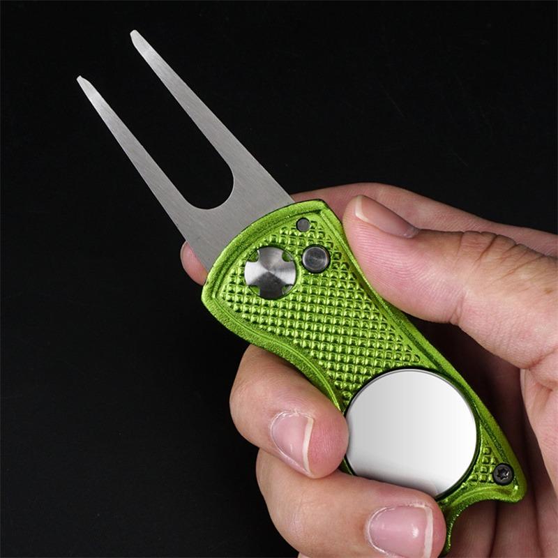 AT Multicolor Foldable Metal Handle Spring Ball Fork Greens Fork ...