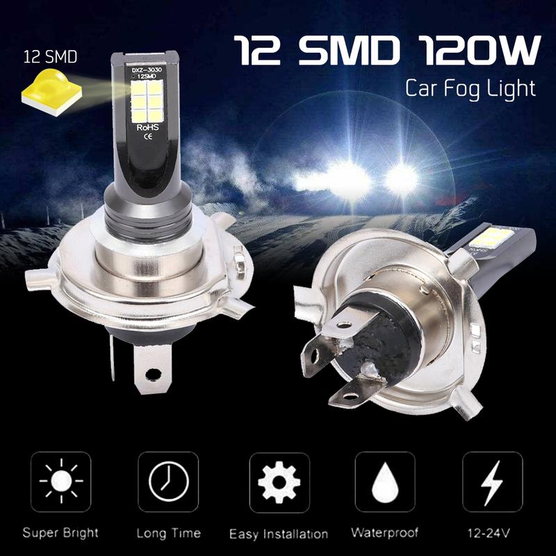 DE 2Pcs H4 H7 9005 9006 H1 H3 12LED-3030SMD Canbus LED Bulb Car Led Fog ...
