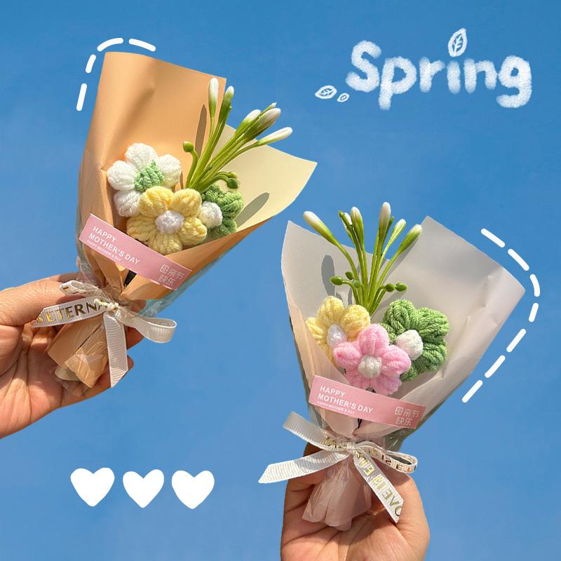 Sejambak Mini Simulasi, Tenunan Tangan Comel, Bunga Puff, Hadiah ...