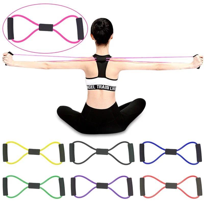 8 Word Chest Expander Rope Yoga Gym Fitness Resistance Workout - TikTok ...