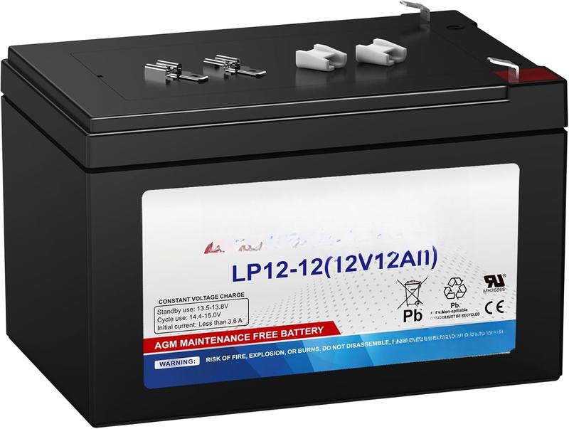 12 Volt 12AH Rechargeable SLA AGM , LP12-12 Deep Cycle for EXP12120 ...