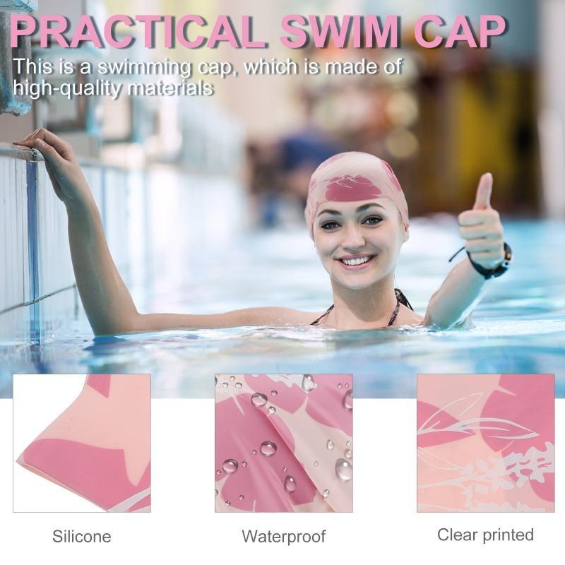 1PC New Soft Swimming Caps Waterproof Stretchable Ears Protection ...