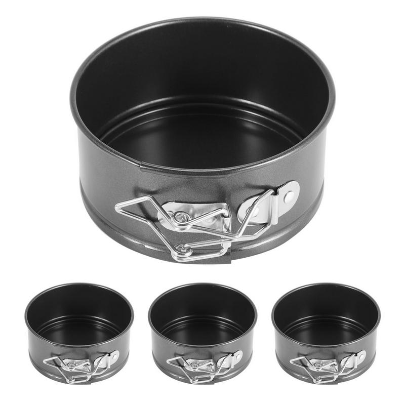 4-Inch Mini Springform Pan Set - 4 Piece Small Nonstick Cheesecake ...