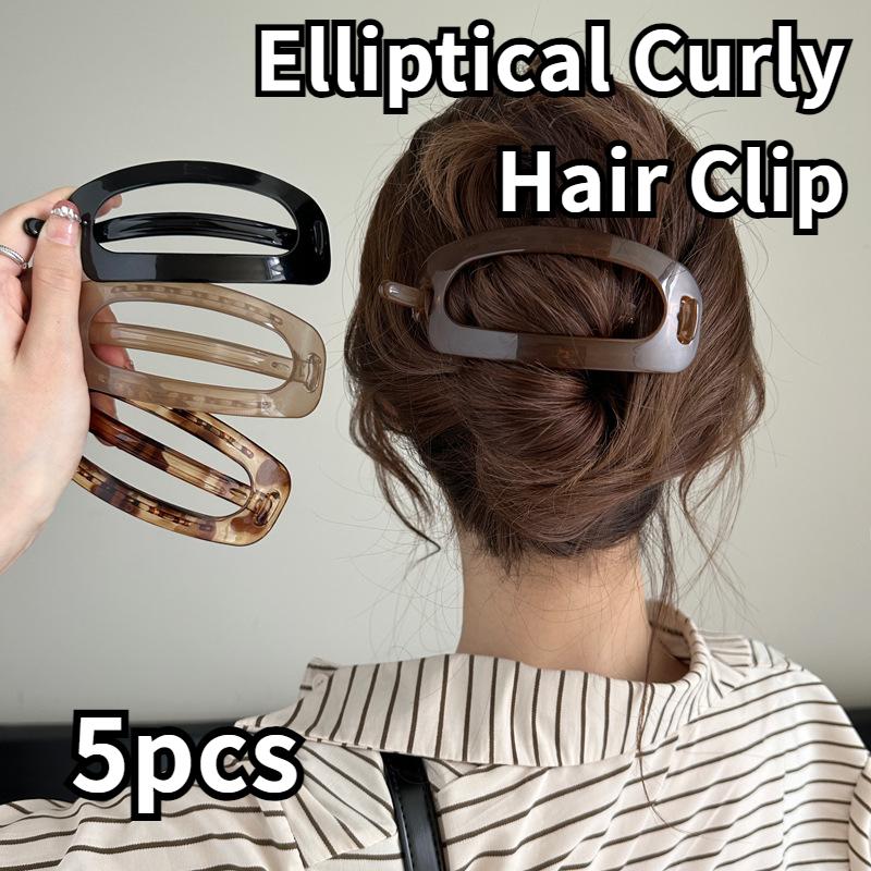 5pcs Elliptical Curly Hair Clip With A High-End And Minimalist - TikTok ...