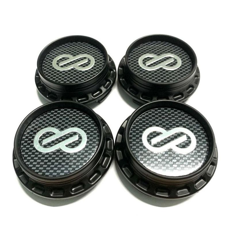 Cars 4pc 67mm Enkei Wheel Center Cap Plaid Shading Black Chrome ...