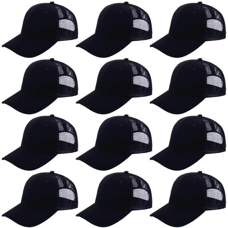 12 Pack Mesh Trucker Hats Bulk Baseball Caps for Men and Women Cap ...