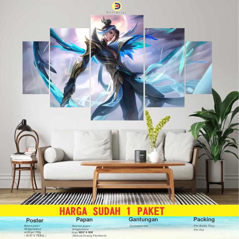 CIMON 1set Poster Kayu Hero MOBILE LEGEND ML Ling Pajangan Hiasan ...