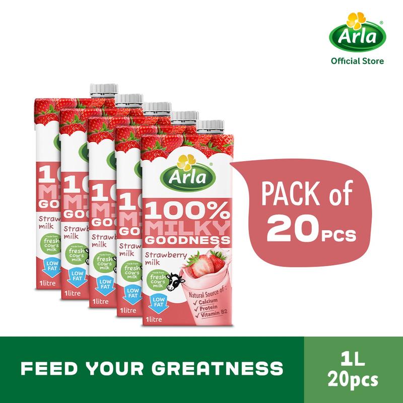 Arla Strawberry Milk 1L 20-Pack - TikTok Shop Philippines