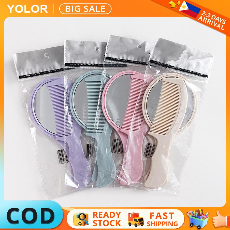 Cute Mini Comb Mirror Set Fashion Traveling Smooth Hair Brus - TikTok ...