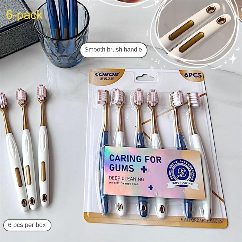 【6PCS】Antibacterial Toothbrush For Adult Soft Gentle Gum Protection ...