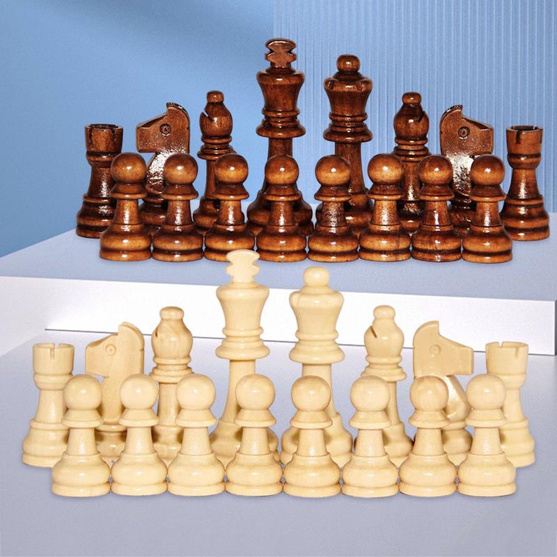 Wooden Checkers 2.2in King Figures 32PCS Chess Pieces Only for - TikTok ...