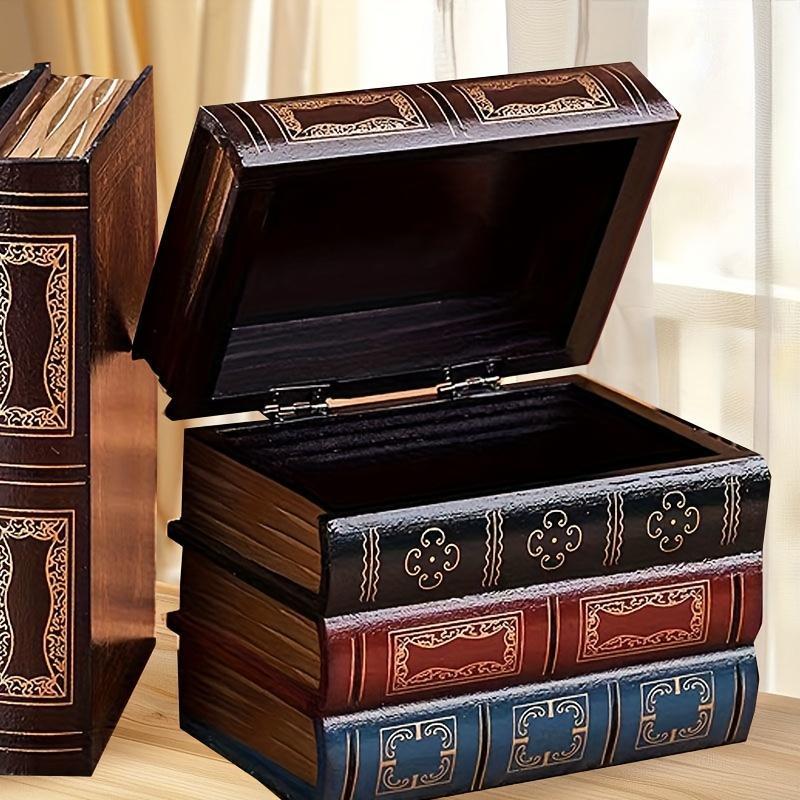 Retro Style Imitation Book Design Storage Box, 1 Count Woode - TikTok Shop