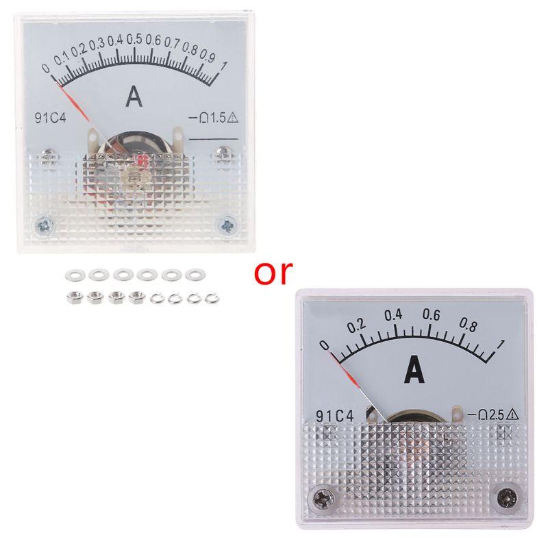 91C4 Ammeter for DC Analog Current Meter Panel Mechanical Pointer ...