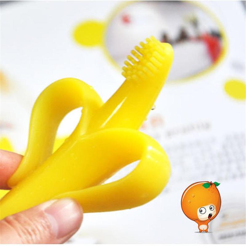 Baby Teether Toys Toddle Safe BPA Free Banana Teething Ring Silicone ...