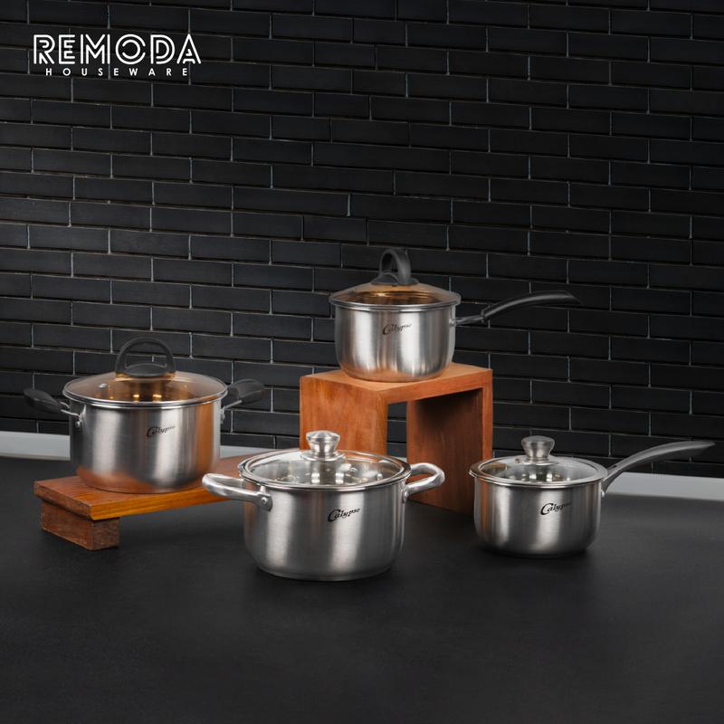 Calypso Panci Set MultiFungsi 16&20cm Tutup Kaca Stainless Steel 2 in 1 ...