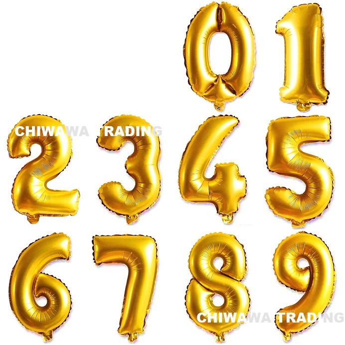 40 Inch Number Digit Balloon Aluminum Foil Sequined Golden Age - TikTok ...