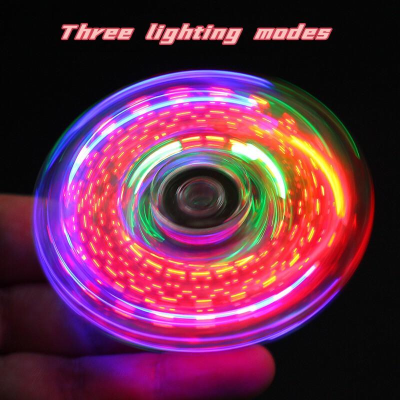 Crystal Luminous LED Light Fidget Spinner Hand Top Spinners Glow ...