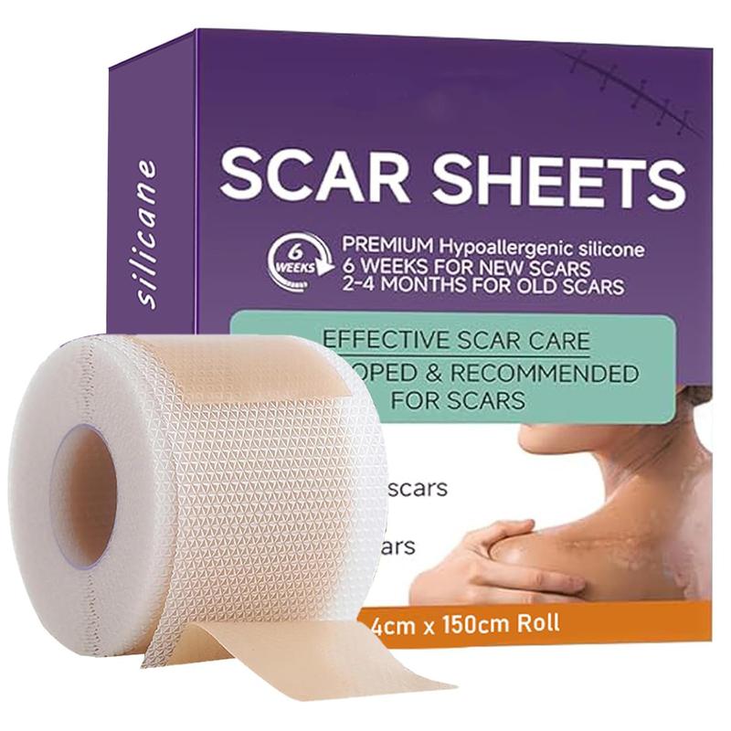 Silicone Scar Sheets (1.6''x60''roll-1.5M)，Reusable silicone scar tape ...