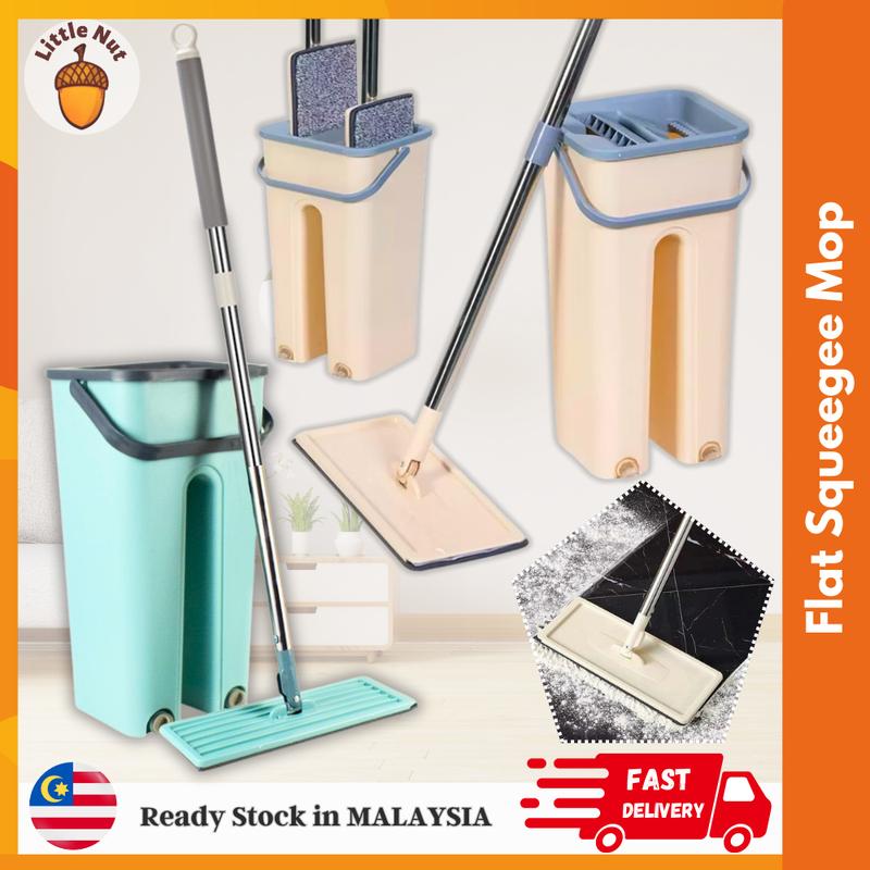 Slim Scratch Mop Self-Wash And Squeeze Dry Flat Mop With Bucket ...
