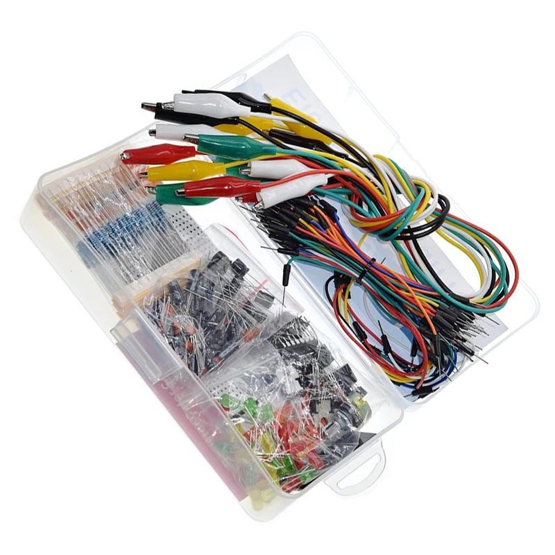 DIY Electronic Component Kit With LED Light Button Resistor LED ...